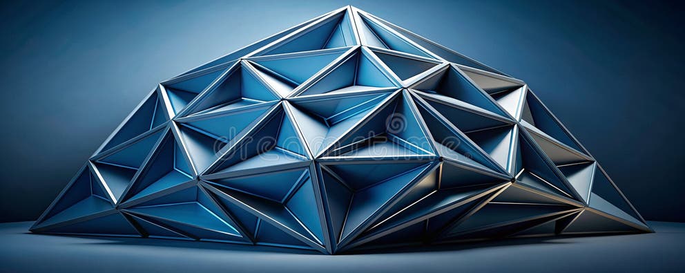 Abstract Geometric Blue Polyhedron Pattern - Modern 3D Design Stock ...