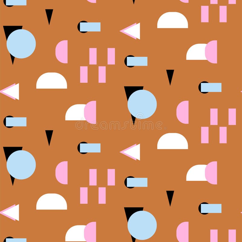 Abstract Geometric Bold Simple Shapes Background Seamless Pattern ...