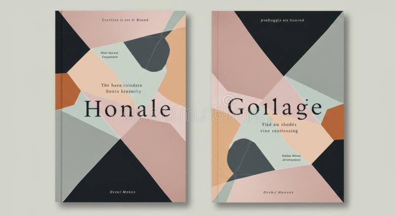 Abstract Geometric Book Cover Design with Pastel Color Palette Stock ...