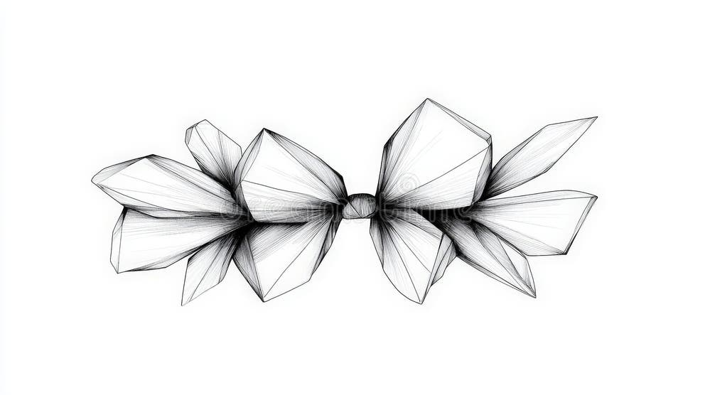 Abstract Geometric Bow Design Featuring Sharp Angles and Intricate ...