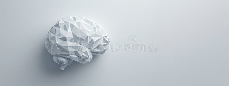 Abstract Geometric Brain on Minimalist Background Stock Photo - Image ...