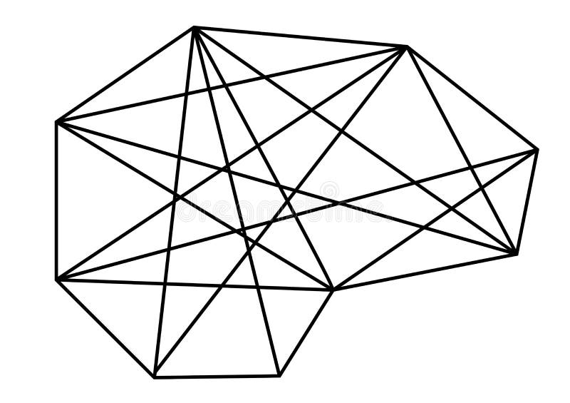 Abstract Geometric Brain With Triangular Polygons Network Connections Vector Icon Stock Vector