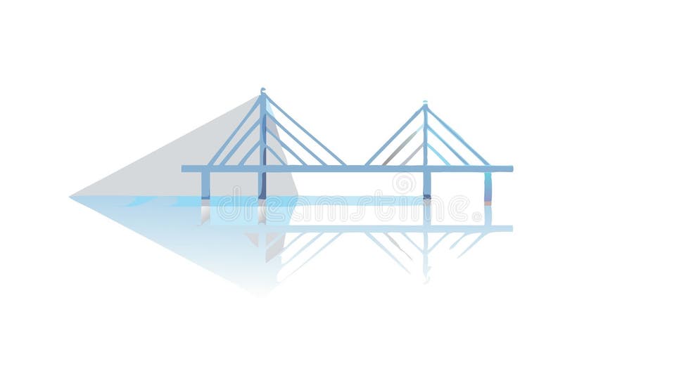 Abstract Geometric Bridge Over Water Graphic, Vector Design Generative ...