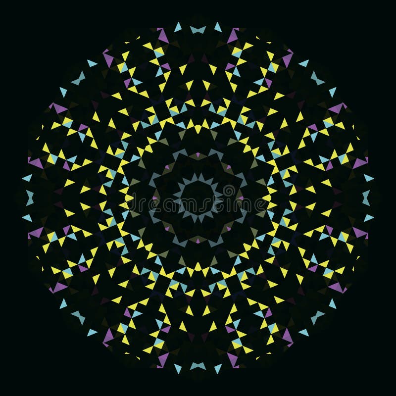 Abstract Geometric Bright Kaleidoscope Pattern. Circle Symmetric Design ...