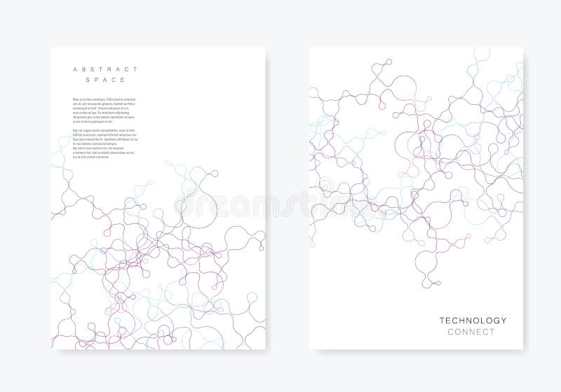 Abstract Geometric Brochure Background with Connected Lines and Dots ...