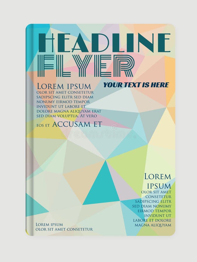 Abstract Geometric Brochure Template. Map. Flyer Layout. Flat St Stock ...