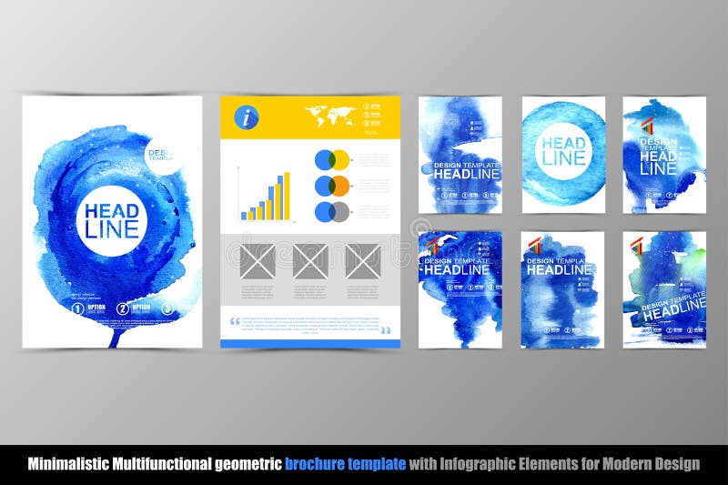 Abstract Geometric Brochure Template. Map Stock Illustration ...
