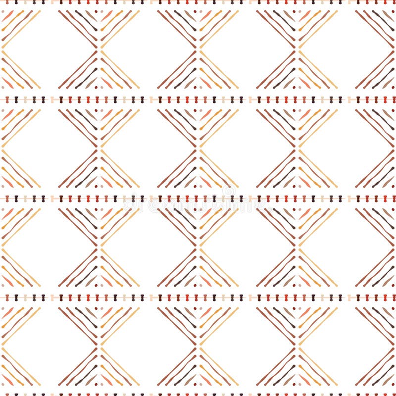 Abstract Geometric Brown Geometric Seamless Pattern on a White ...