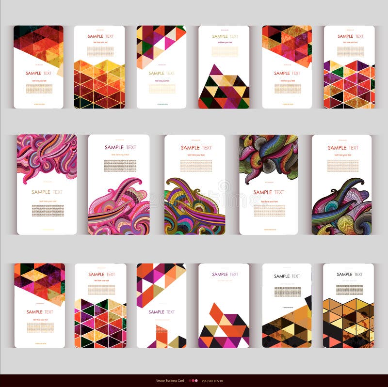 Abstract Geometric Business Card Set. Stock Vector - Illustration of ...