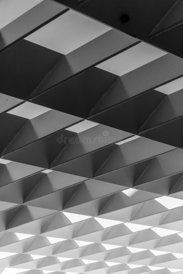 Abstract Geometric Ceiling Design in Monochrome Tonality for Modern ...