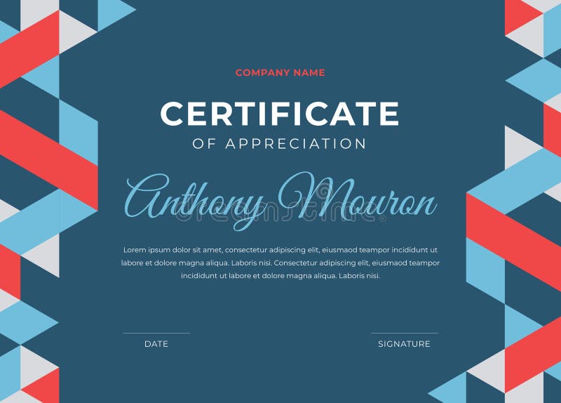 Abstract Geometric Certificate Template Stock Vector - Illustration of ... Abstract Geometric Certificate Template Stock Vector - Illustration of ...
