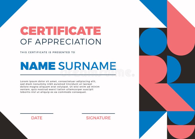 Abstract Geometric Certificate Template Stock Vector - Illustration of ...