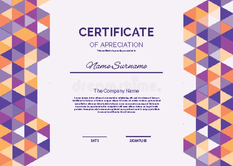 Abstract Geometric Certificate Template Stock Vector - Illustration of ...