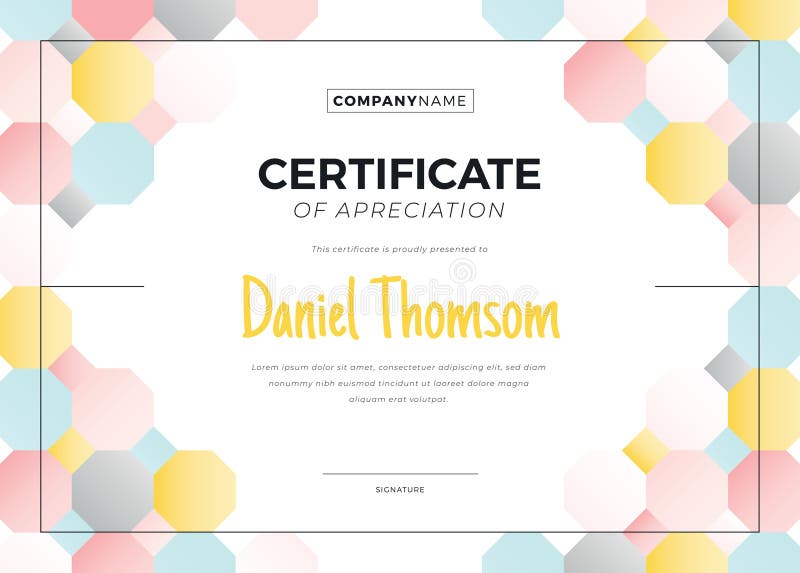 Abstract Geometric Certificate Template Stock Vector - Illustration of ... Abstract Geometric Certificate Template Stock Vector - Illustration of ...
