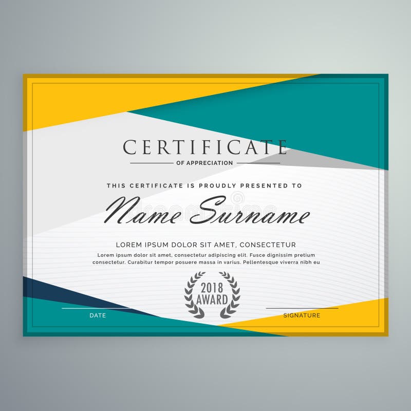 Abstract Geometric Certificate Template Design Stock Vector ... Abstract Geometric Certificate Template Design Stock Vector ...