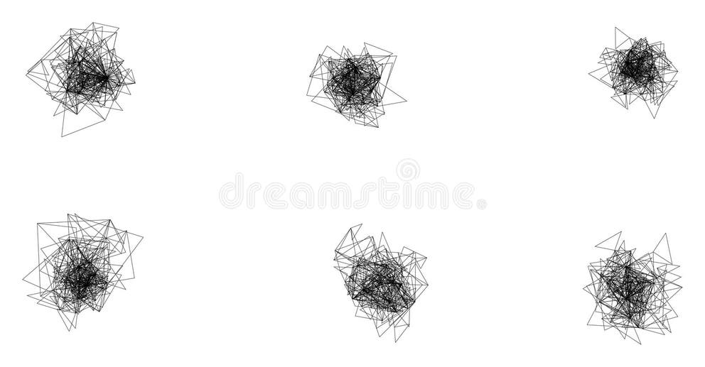 Abstract Geometric Chaos Concept with Intersecting Lines on a White ...