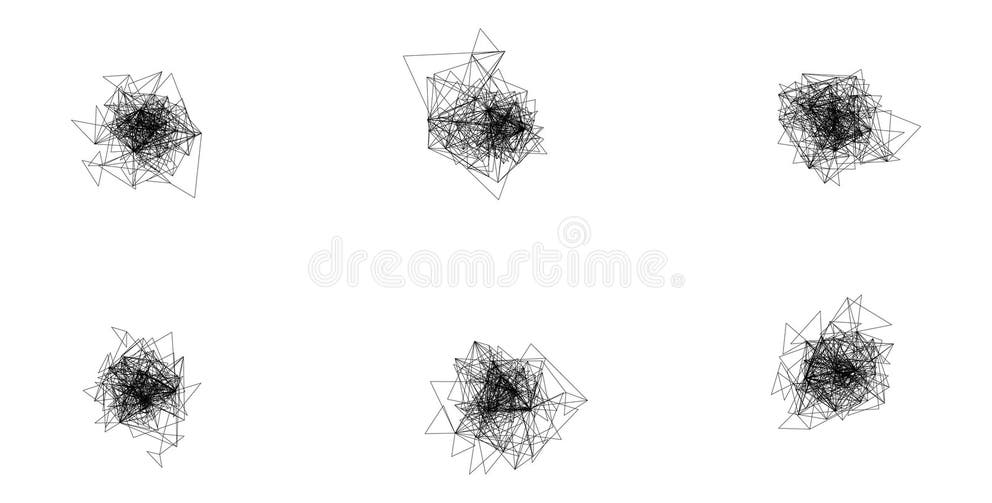 Abstract Geometric Chaos: Dynamic Black and White Line Art Patterns for ...