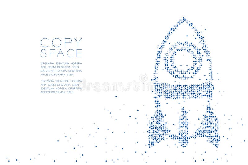 Abstract Geometric Circle Dot Pattern Cartoon Rocket Spaceship Shape ...