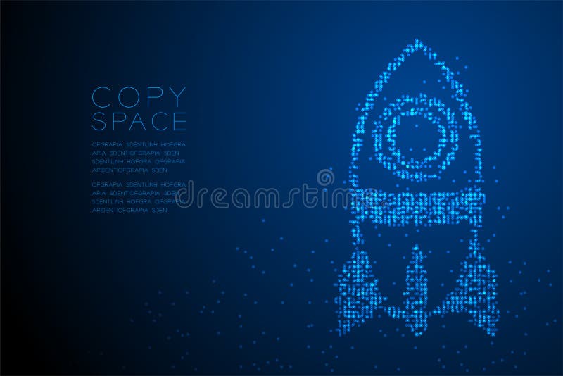 Abstract Geometric Circle Dot Pattern Cartoon Rocket Spaceship Shape ...