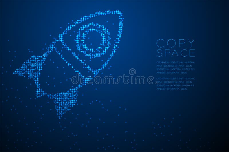 Abstract Geometric Circle Dot Pattern Cartoon Rocket Spaceship Shape ...