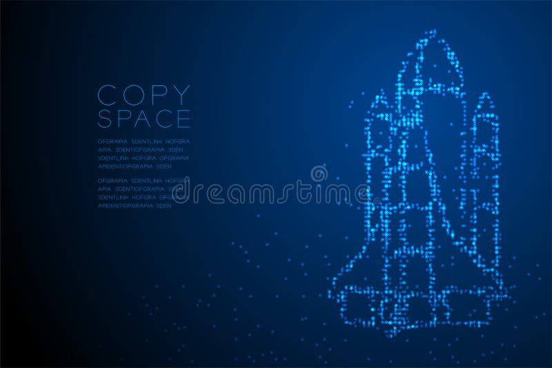 Abstract Geometric Circle Dot Pattern Rocket Spaceship Shape, Space ...