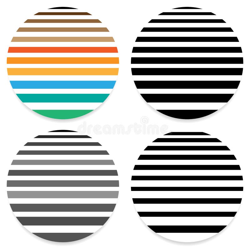 Abstract Geometric Circle Element in 4 Color Stock Vector ...