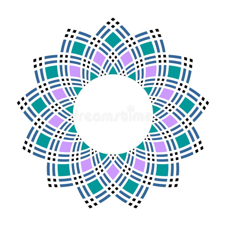 Abstract Geometric Circle Radial Pattern for Decorative Round Frame ...