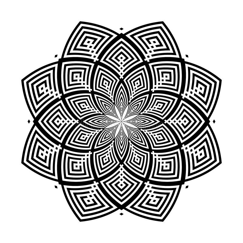 Abstract Geometric Circle Rotation Pattern Stock Vector - Illustration ...