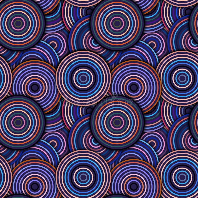 Abstract Geometric Circles Seamless Pattern Stock Vector - Illustration of decor, background ...