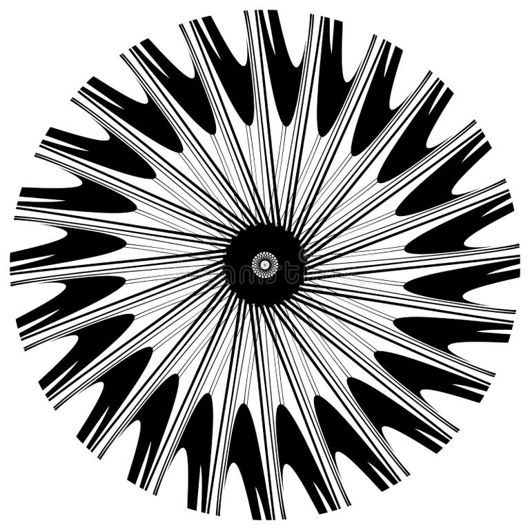 Abstract Geometric Circular Element. Radiating Irregular Shape Stock ...