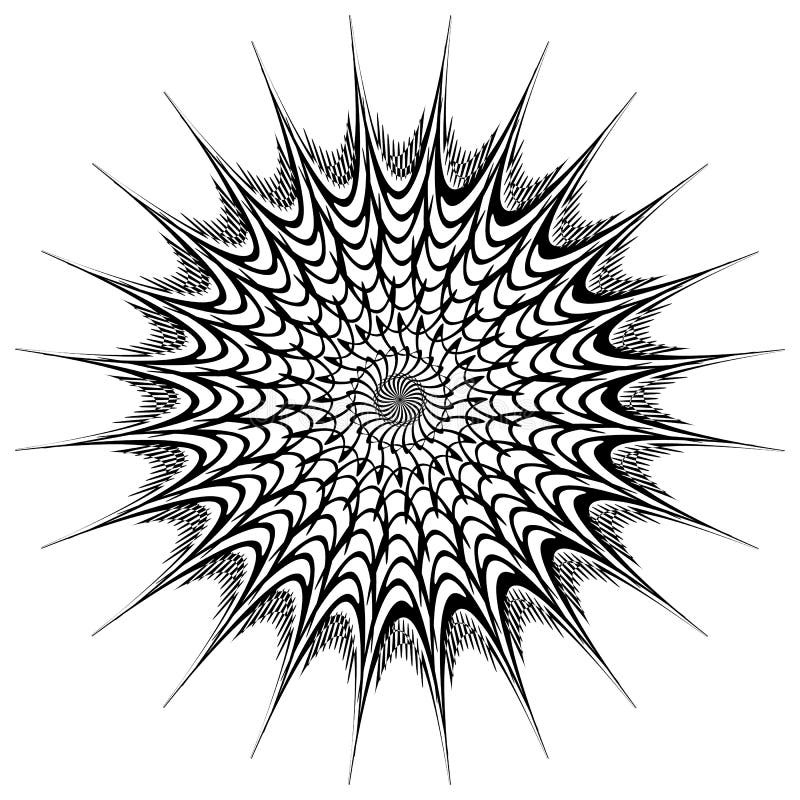 Abstract Geometric Circular Element. Radiating Irregular Shape Stock ...