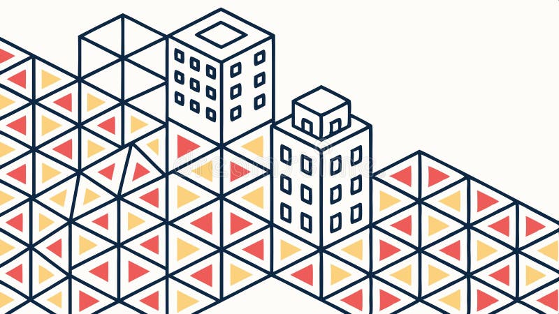 Abstract Geometric City Buildings Pattern Vector, Vector Design ...