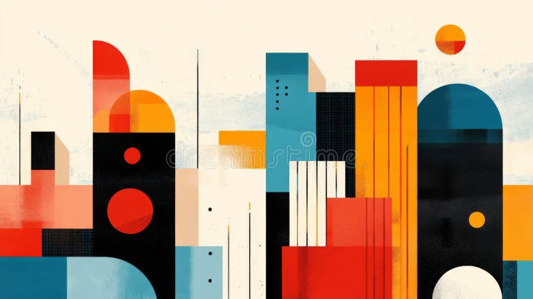 Abstract Geometric Cityscape Illustration Stock Illustration ...