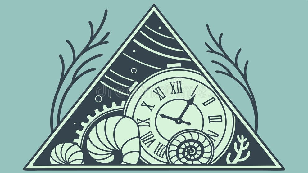 Abstract Geometric Clock Design Vector Illustration, Vector Design ...