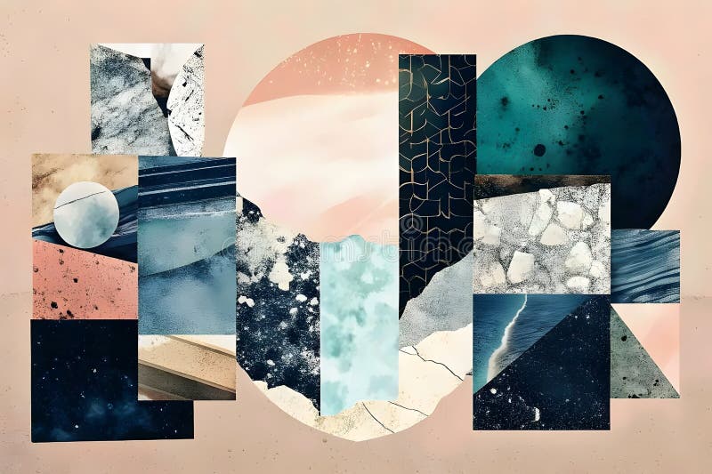 Abstract Geometric Collage with Varied Textures Stock Illustration ...