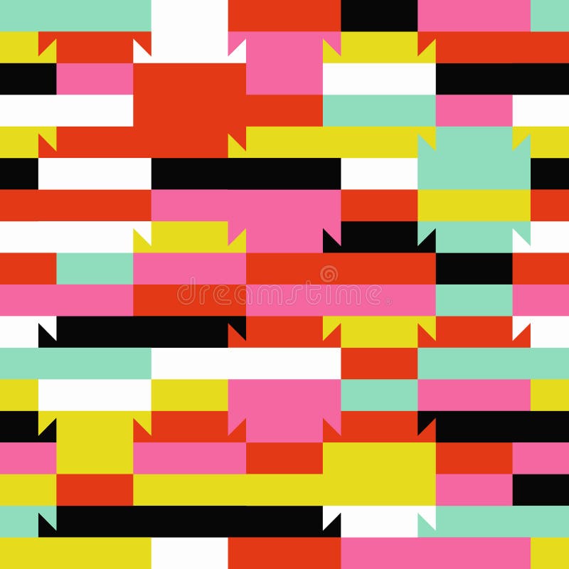 Abstract Geometric Color Blocked Pattern Stock Vector - Illustration of ...