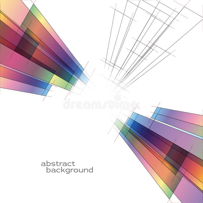 Abstract Geometric Colored Background of Rectangular Lines on a White ...