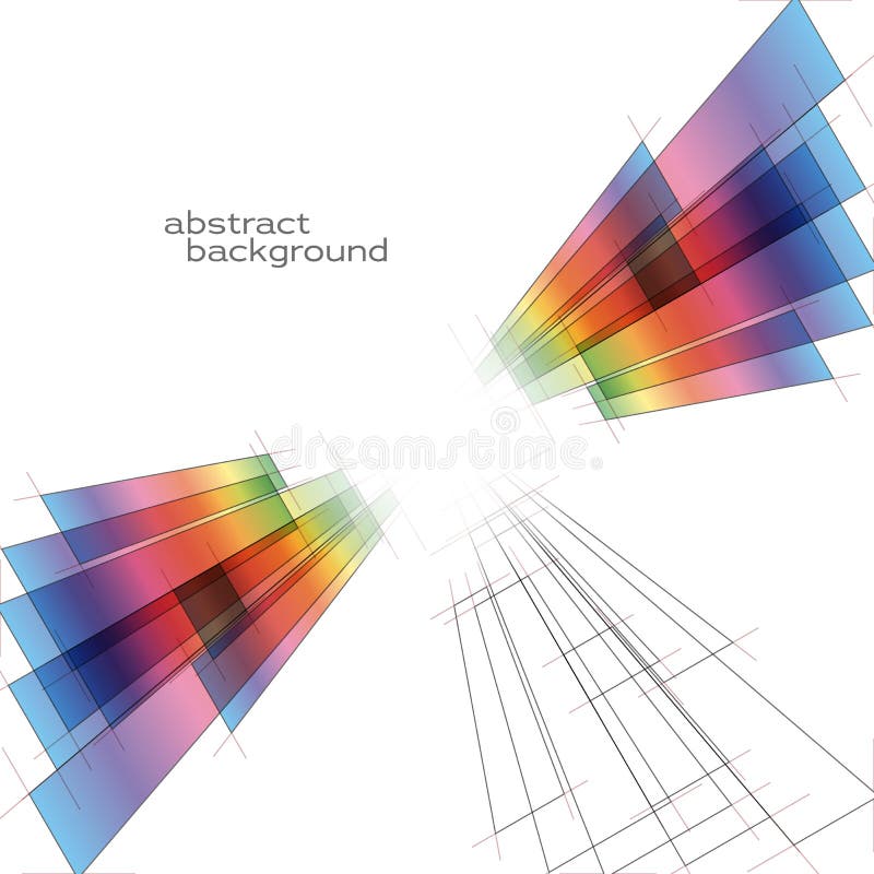 Abstract Geometric Colored Background of Rectangular Lines on a White ...