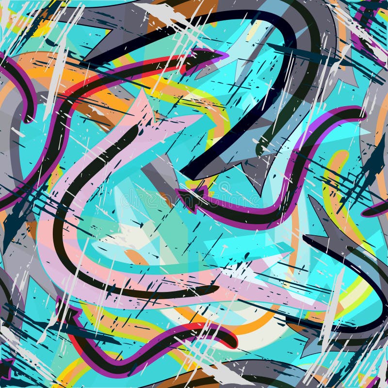 Abstract Geometric Colored Background in the Style of Graffiti ...