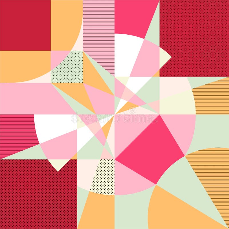 Abstract Geometric Colorful Composition with Textures Stock ...