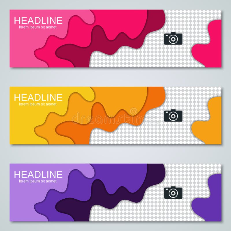 Abstract Geometric Colorful Web Banners Stock Vector - Illustration of ...