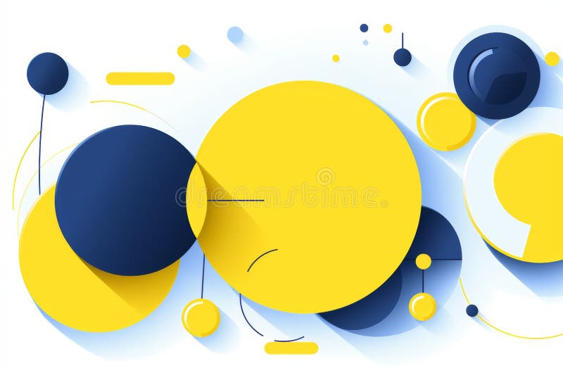 Abstract Geometric Composition in Blue and Yellow for Contemporary ...