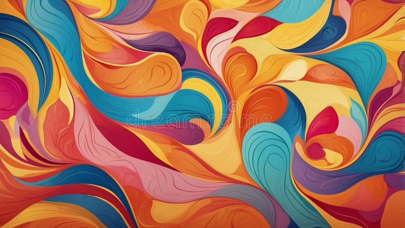 Abstract Geometric Composition with Bright Colors in Overlapping Shapes ...