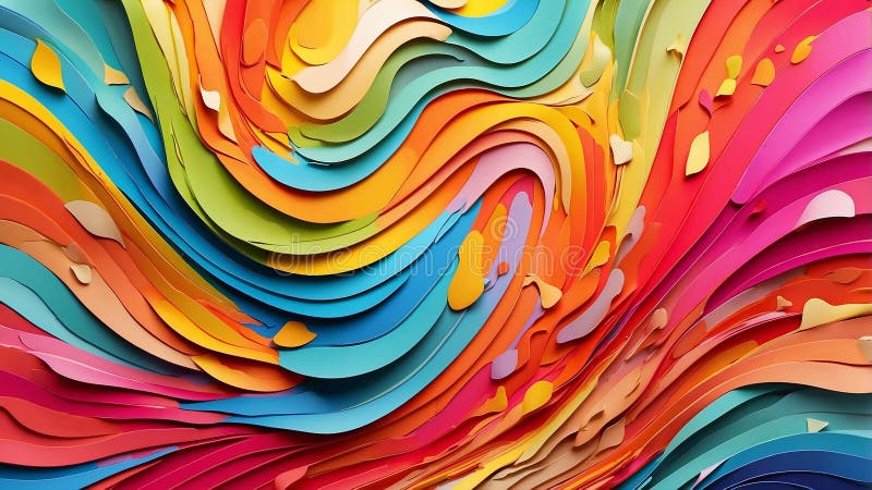 Abstract Geometric Composition with Bright Colors in Overlapping Shapes ...