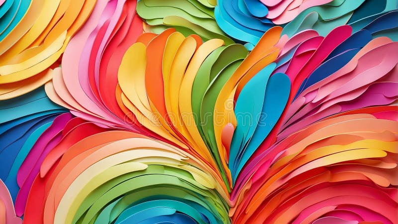 Abstract Geometric Composition with Bright Colors in Overlapping Shapes ...