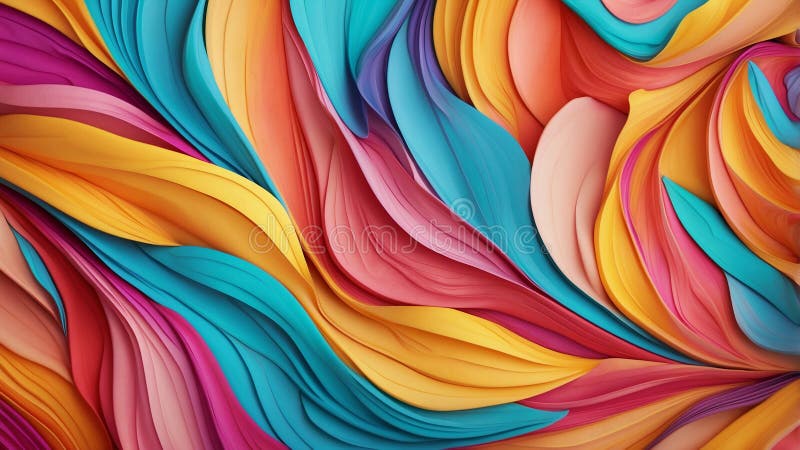 Abstract Geometric Composition with Bright Colors in Overlapping Shapes ...