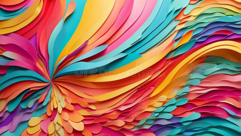 Abstract Geometric Composition with Bright Colors in Overlapping Shapes ...