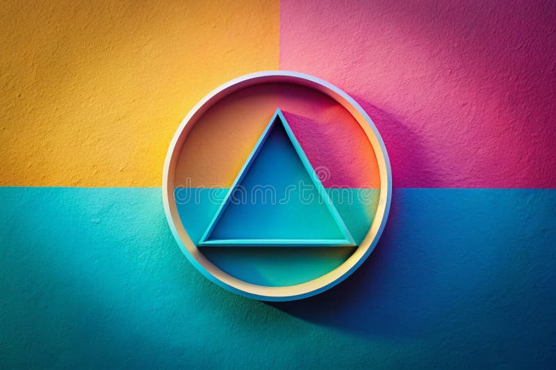 Abstract Geometric Composition a Circle and Triangle Intertwined ...