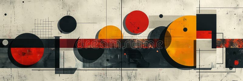 Abstract Geometric Composition with Circles, Squares and Rectangles ...