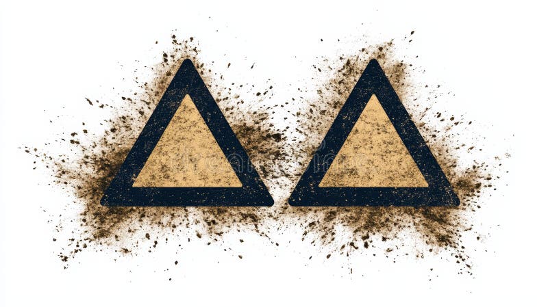 Abstract Geometric Composition, Contrasting Black and Gold Triangles ...